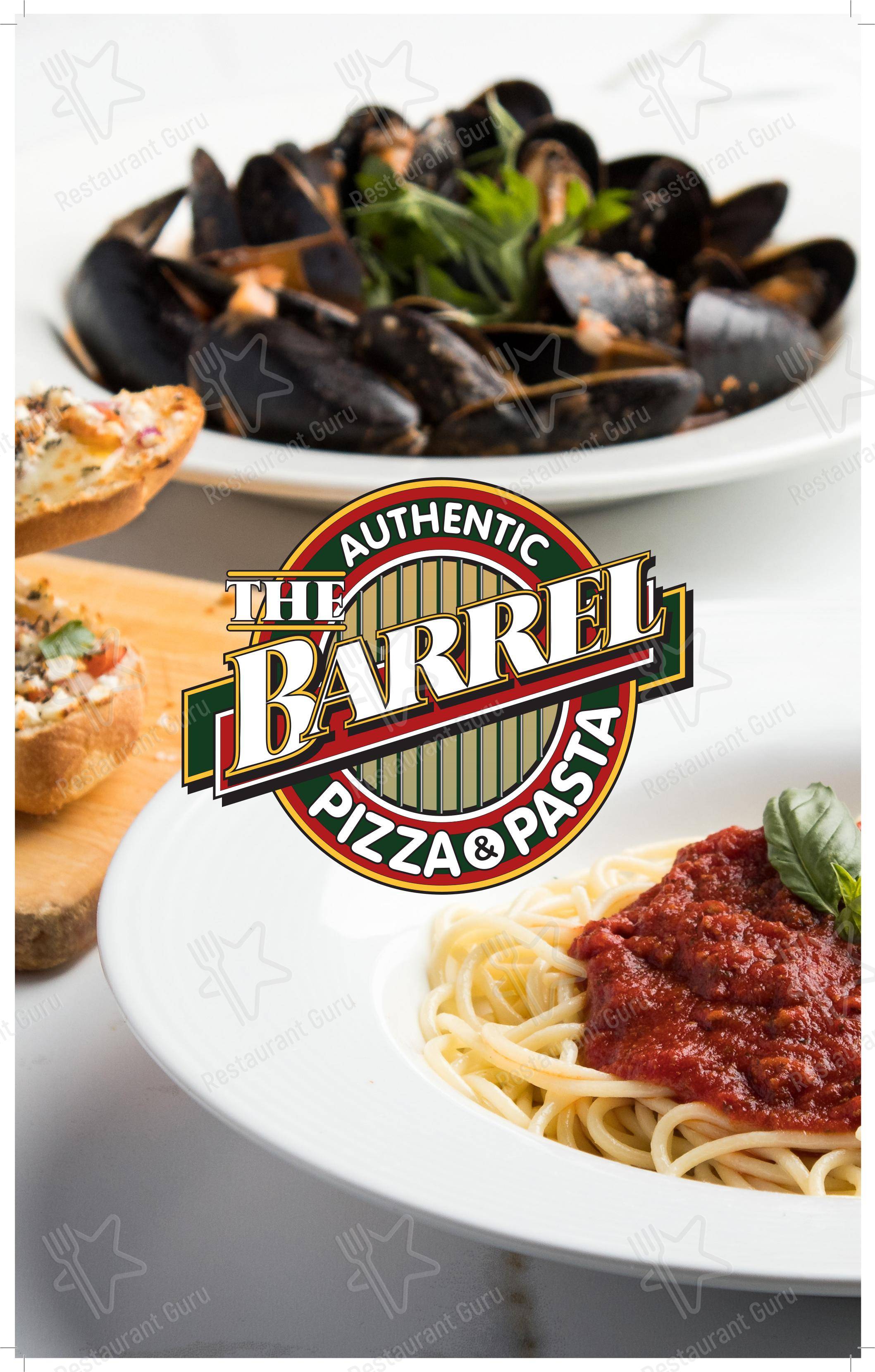 Menu at The Barrel Restaurant, Fort Erie, 224 Garrison Rd