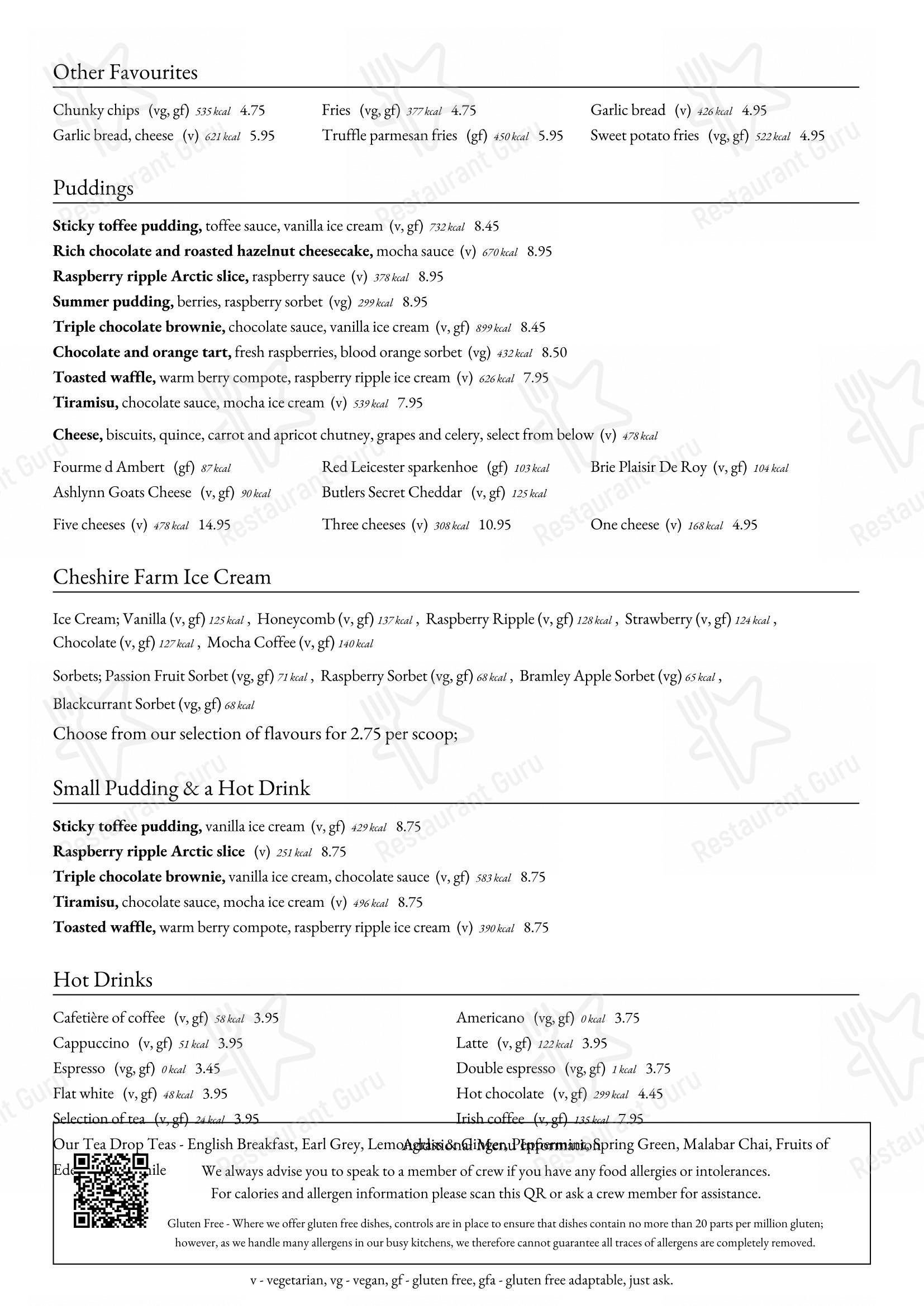 Menu at The Inn at Shipley pub & bar, Perton, Bridgnorth Rd