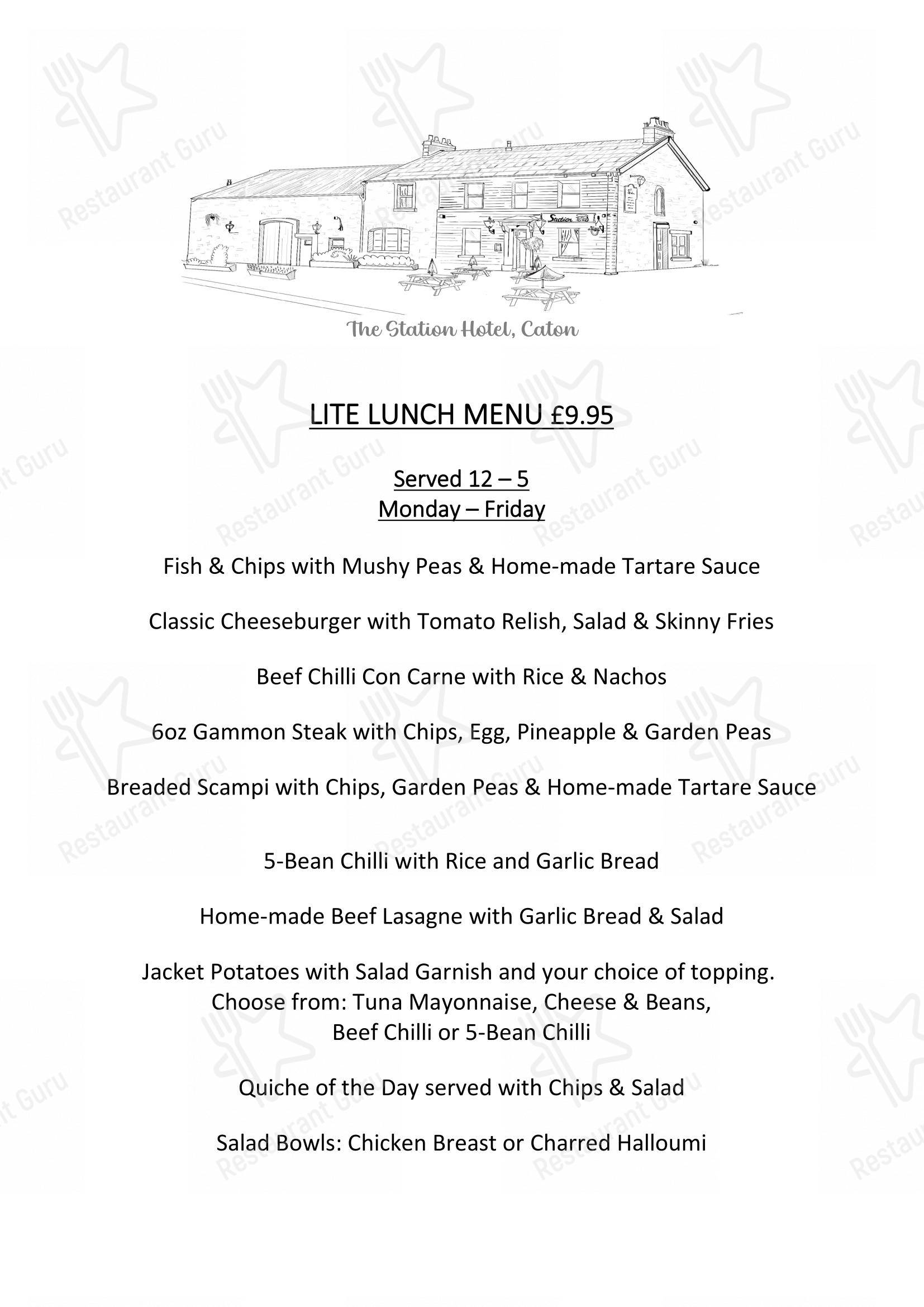 Menu at The Station Hotel pub & bar, Caton