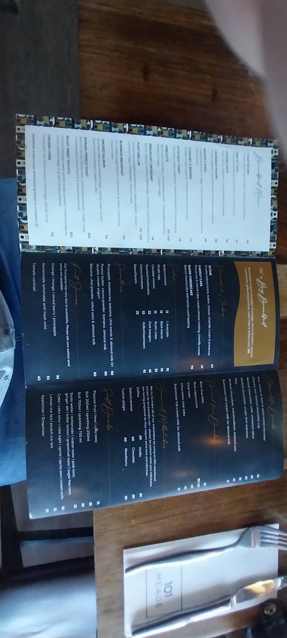 Menu at 101 Meade Street Restaurant, George