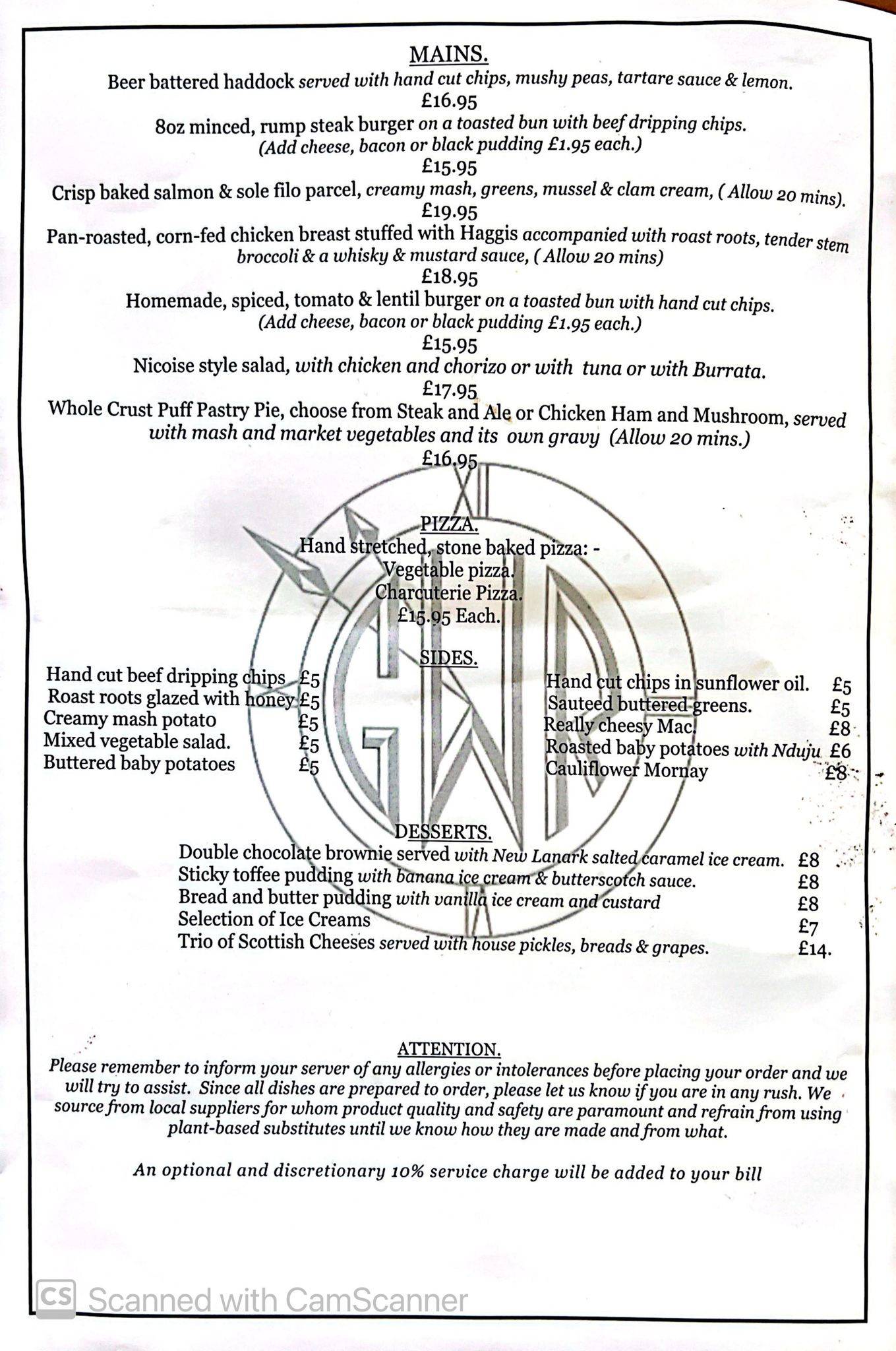 Menu at 1051 GWR restaurant, Glasgow, Great Western Rd