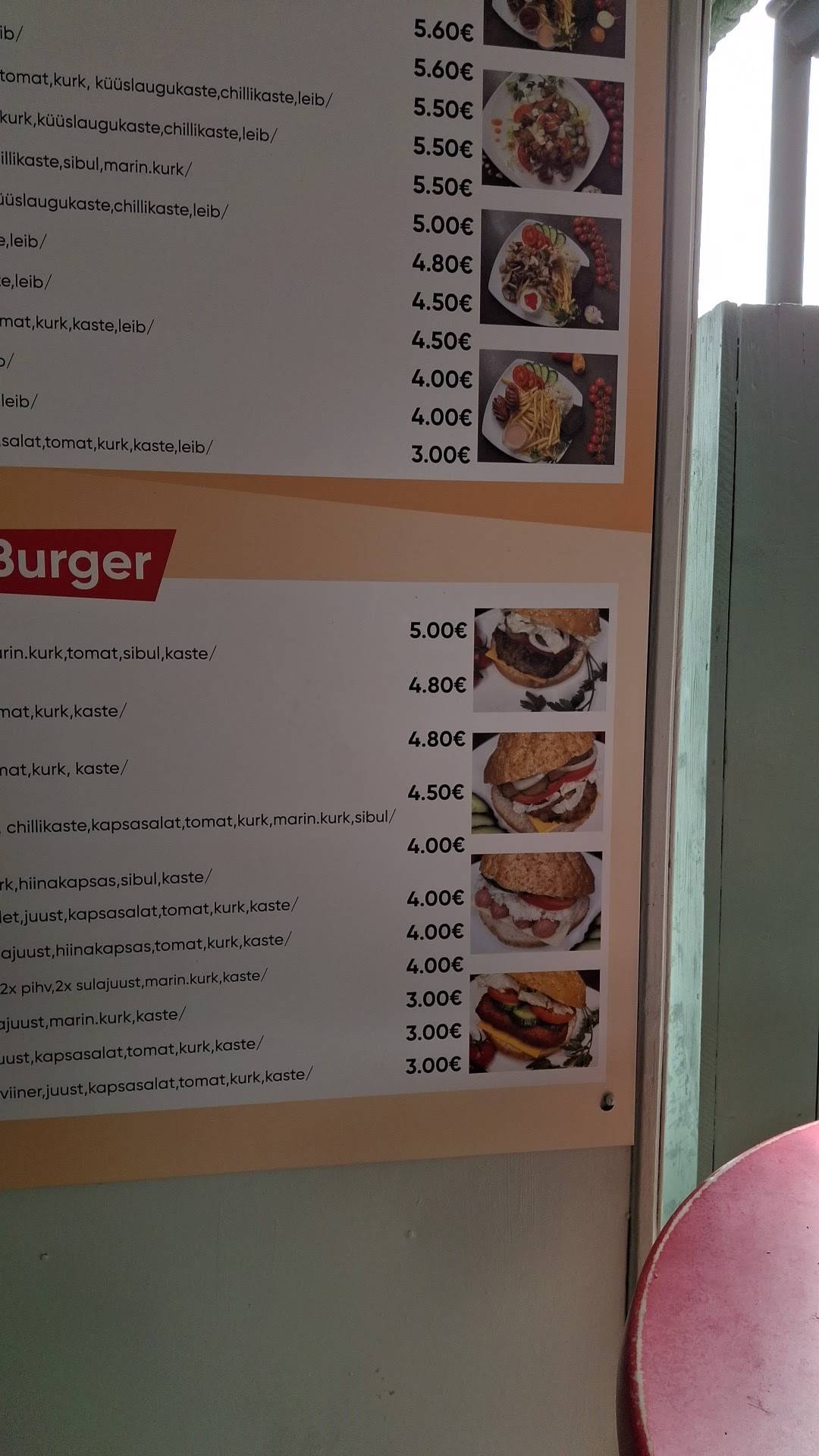 Menu at 12 Tooli restaurant, Tartu