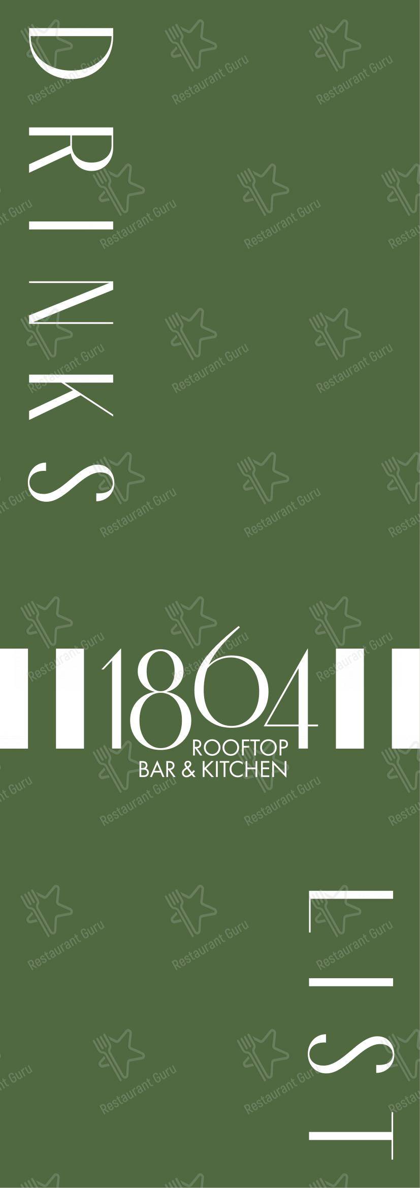 Menu at 1864 Rooftop Bar & Kitchen, London