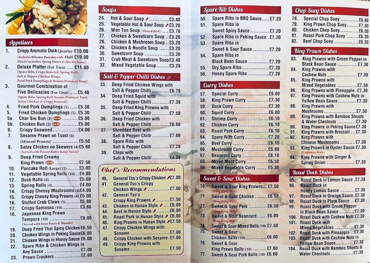 Menu at 2J Chinese Takeaway fast food, Hereford