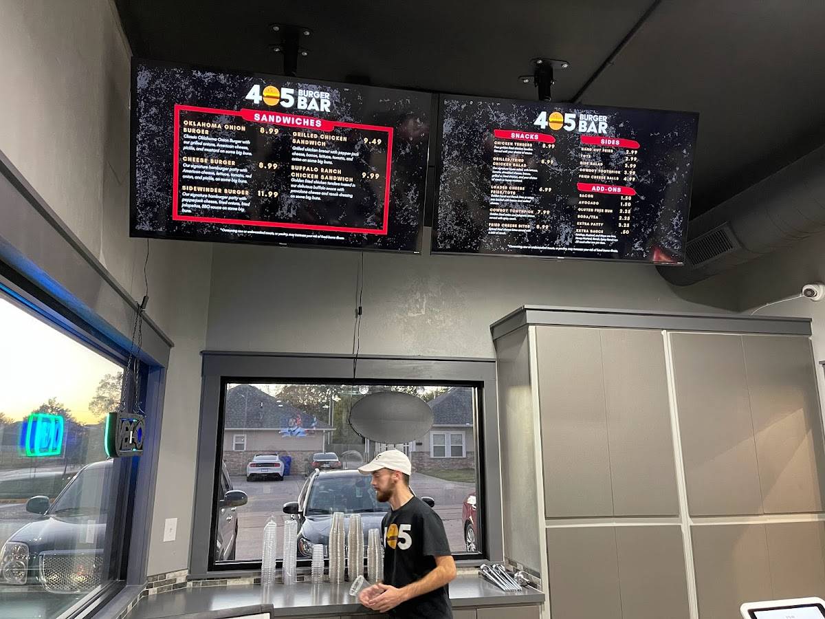 Menu at 405 Burger Bar, Norman