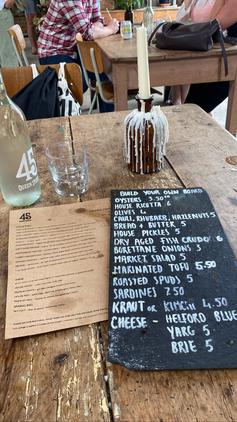Menu at 45 Queen Street restaurant, Penzance