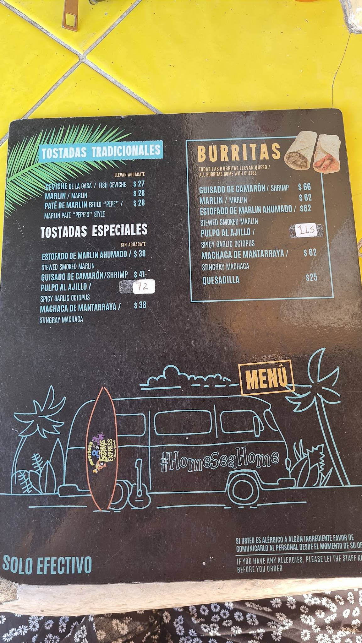 Carta del restaurante 8 Tostadas Express, Puerto Vallarta, Av ...