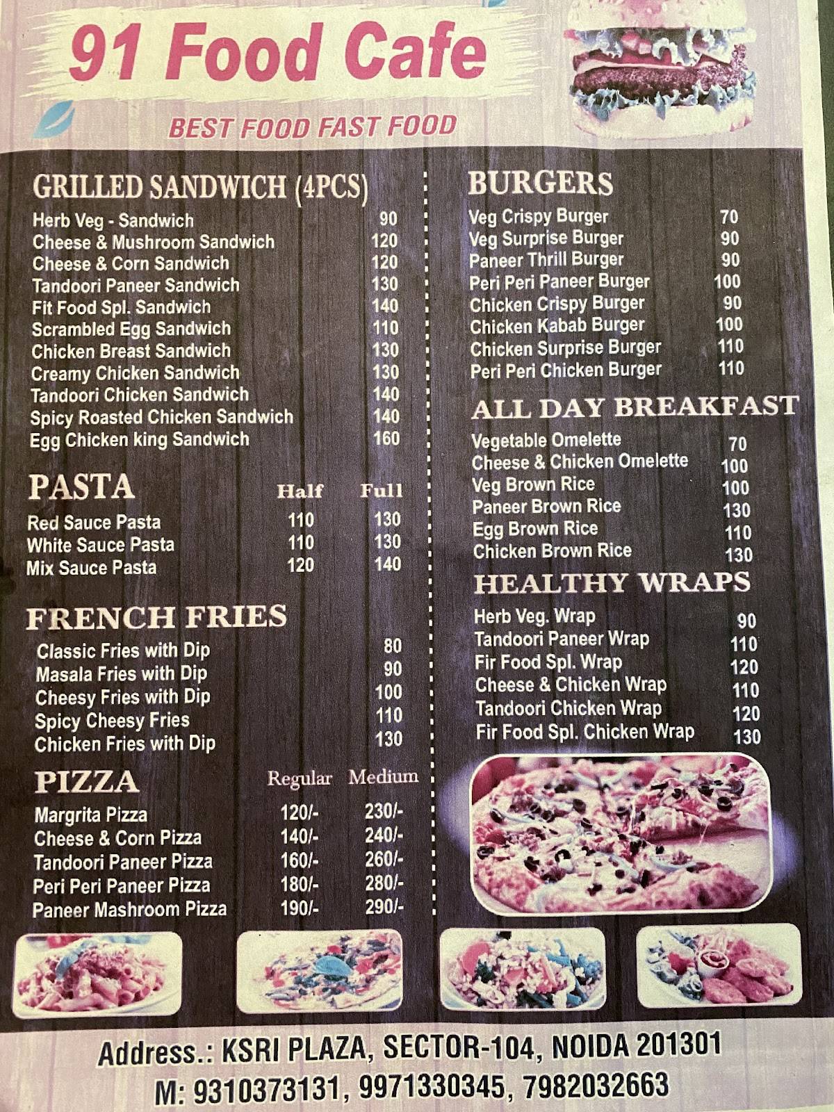 Menu at 91 food cafe, Noida