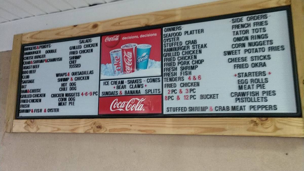Menu at A-Bear's Diner restaurant, New Iberia