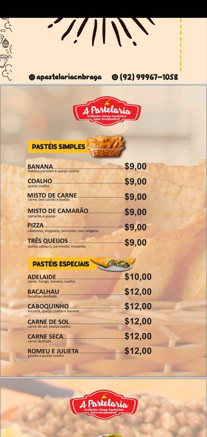 Menu em A Pastelaria restaurante, Manaus
