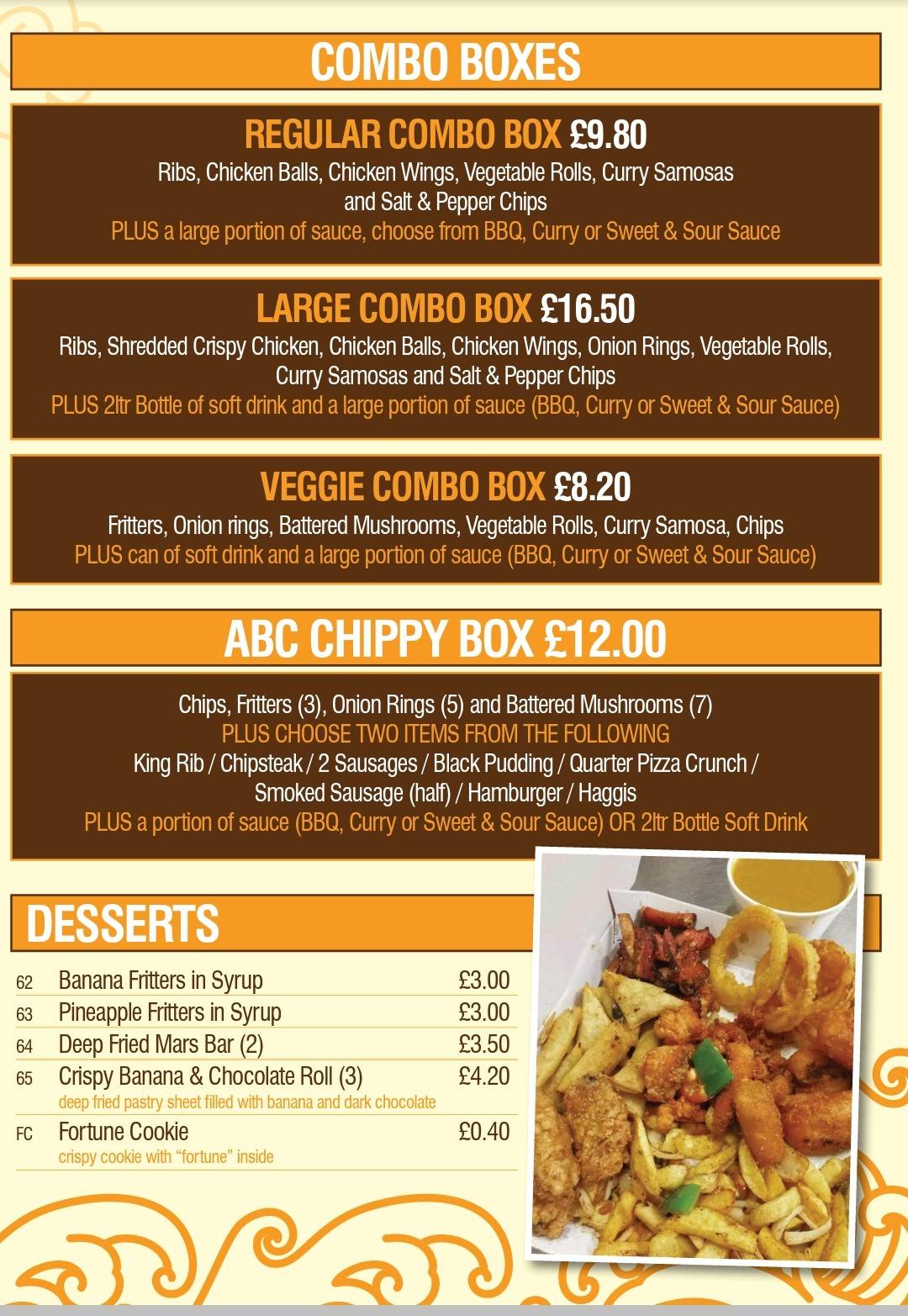Menu at ABC CHINESE CHIPPY grangemouth falkirk fk39ea fast food ...