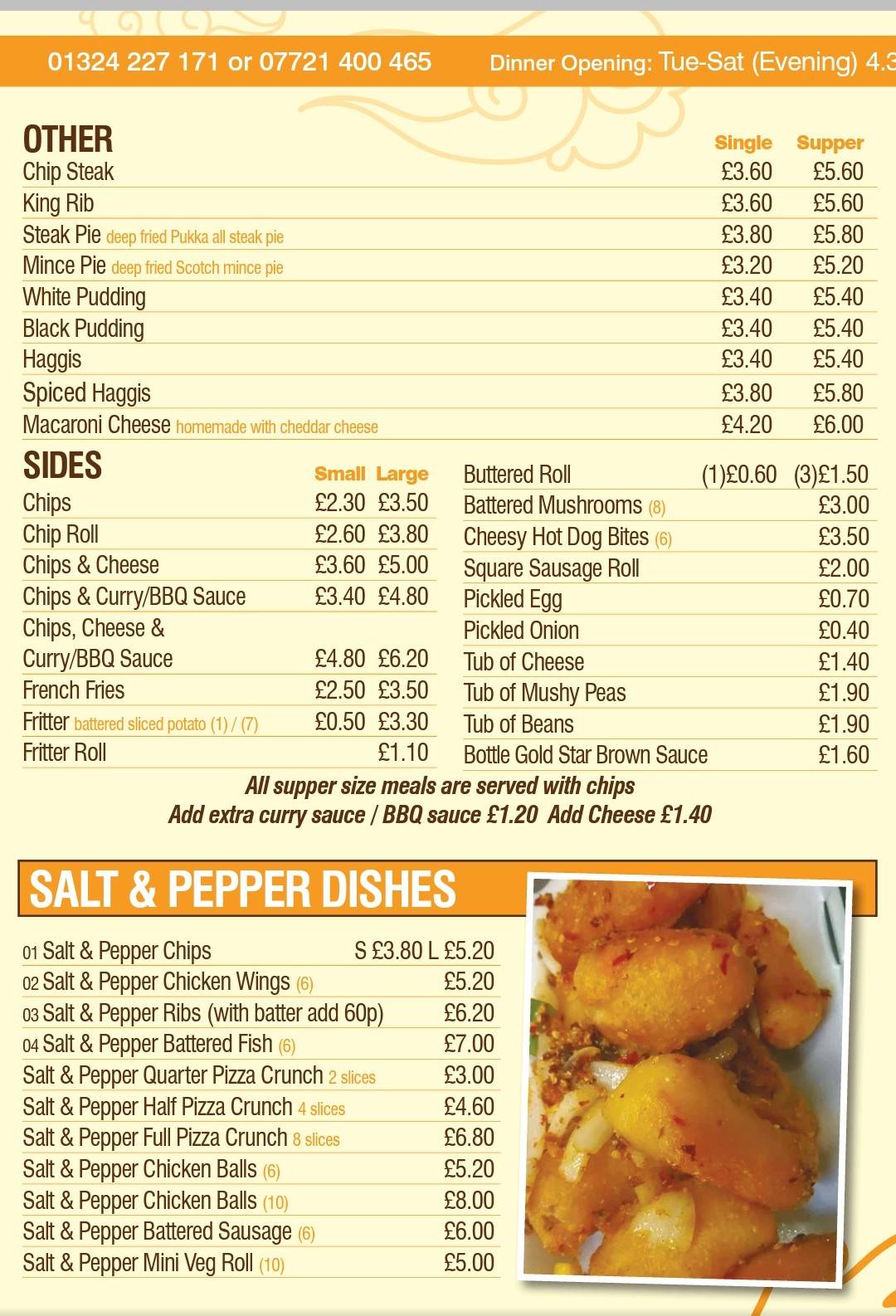 Menu at ABC CHINESE CHIPPY grangemouth falkirk fk39ea fast food ...