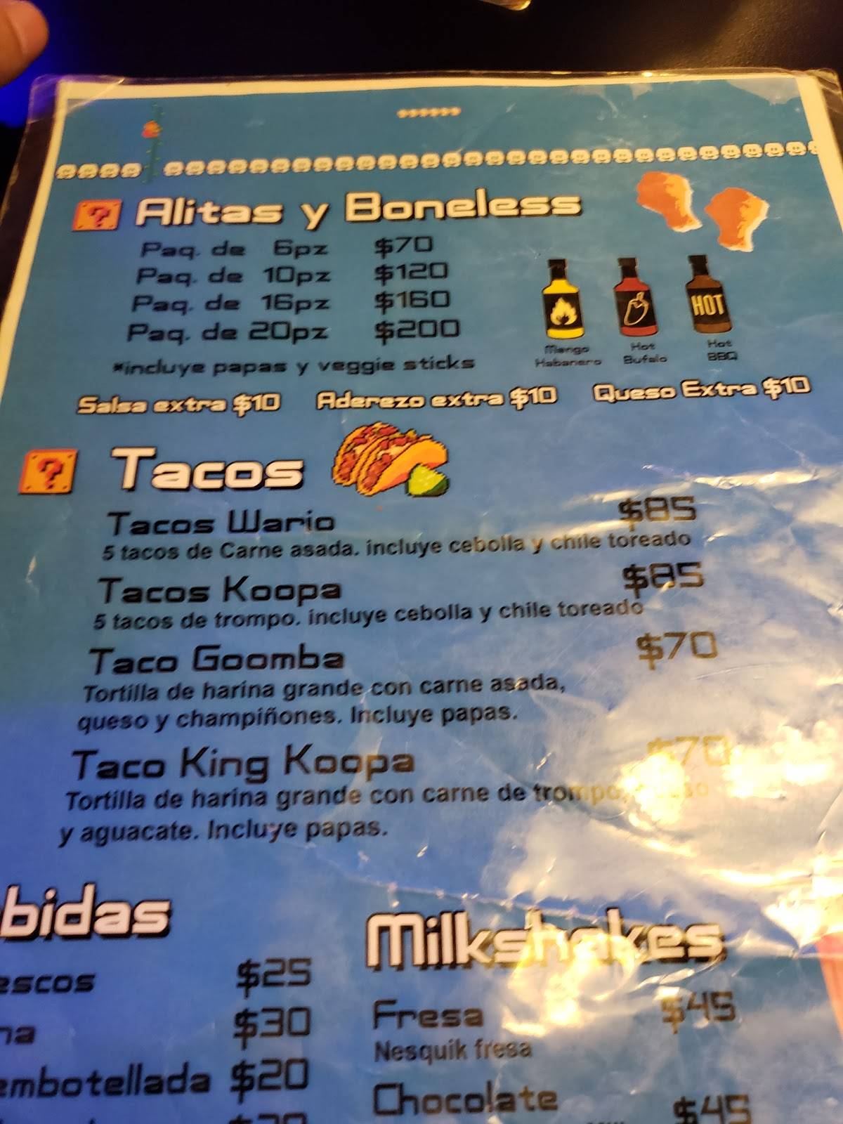 Carta del restaurante ARCADE MONTERREY, Monterrey