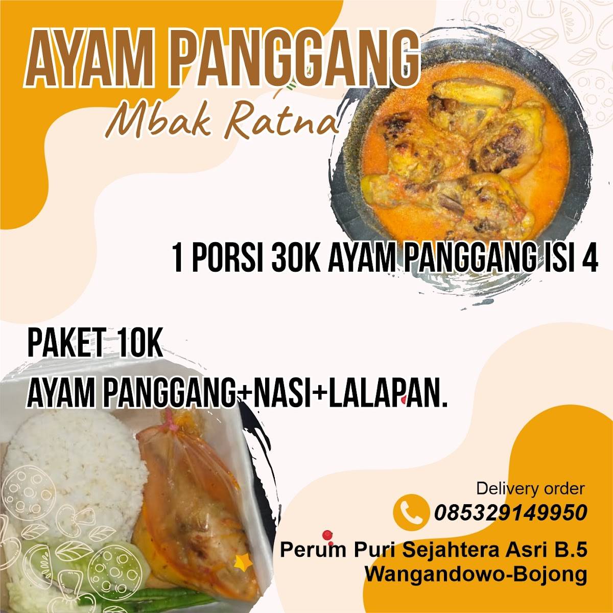 Menu at AYAM PANGGANG mbak ratna restaurant, Ketitang Kidul