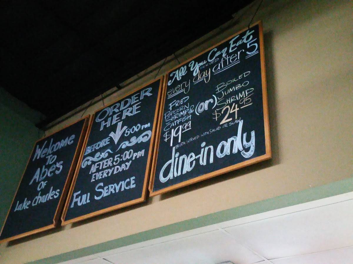 Menu at Abe's Cajun Market restaurant, Houston