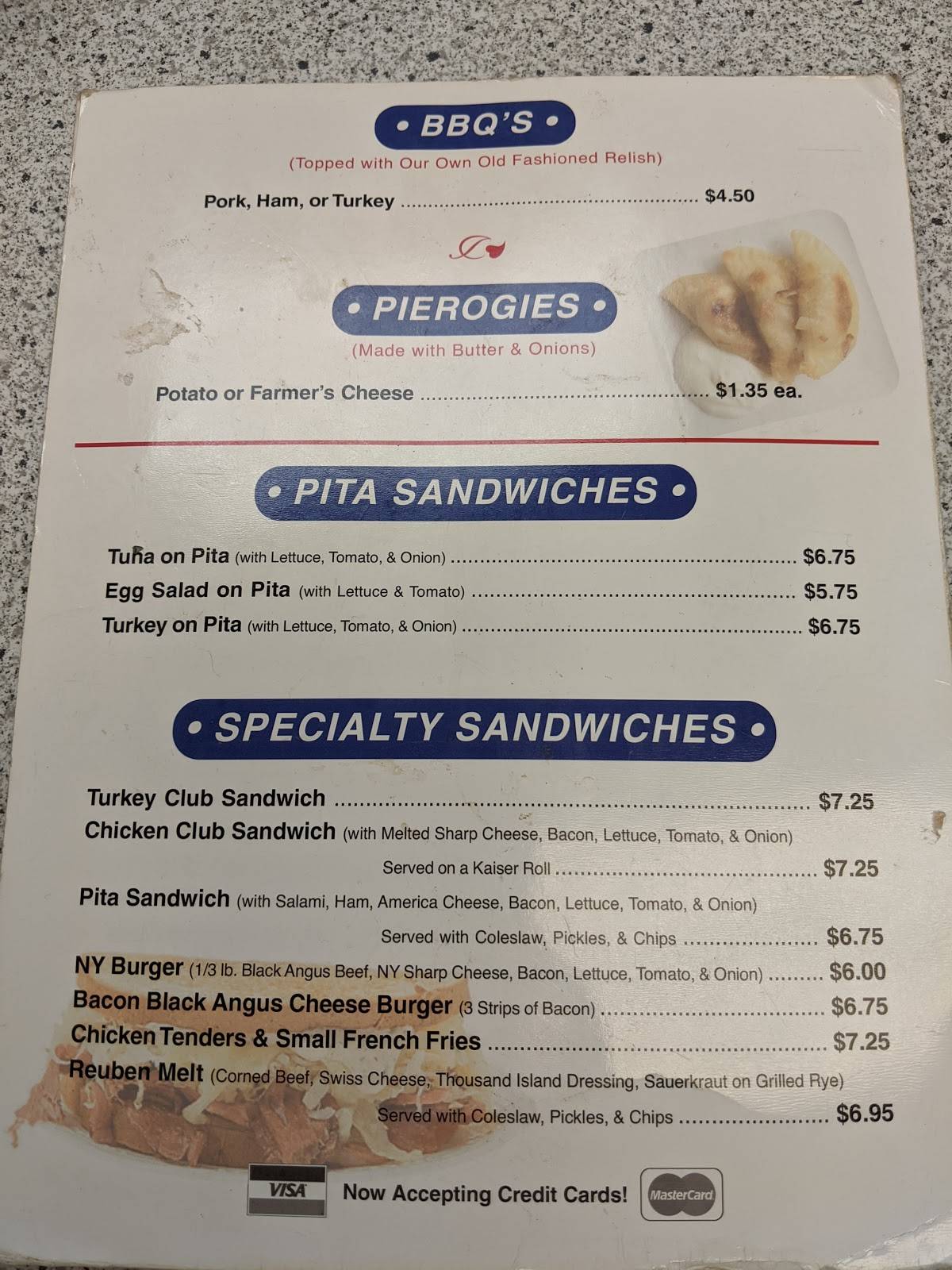 Menu at Abe's Hot Dogs restaurant, Wilkes-Barre, 210 Barney St