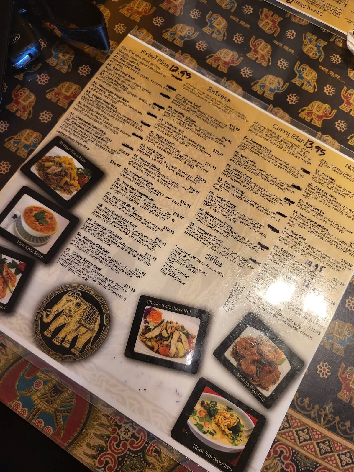 Menu at Thai Star Restaurant, Addison