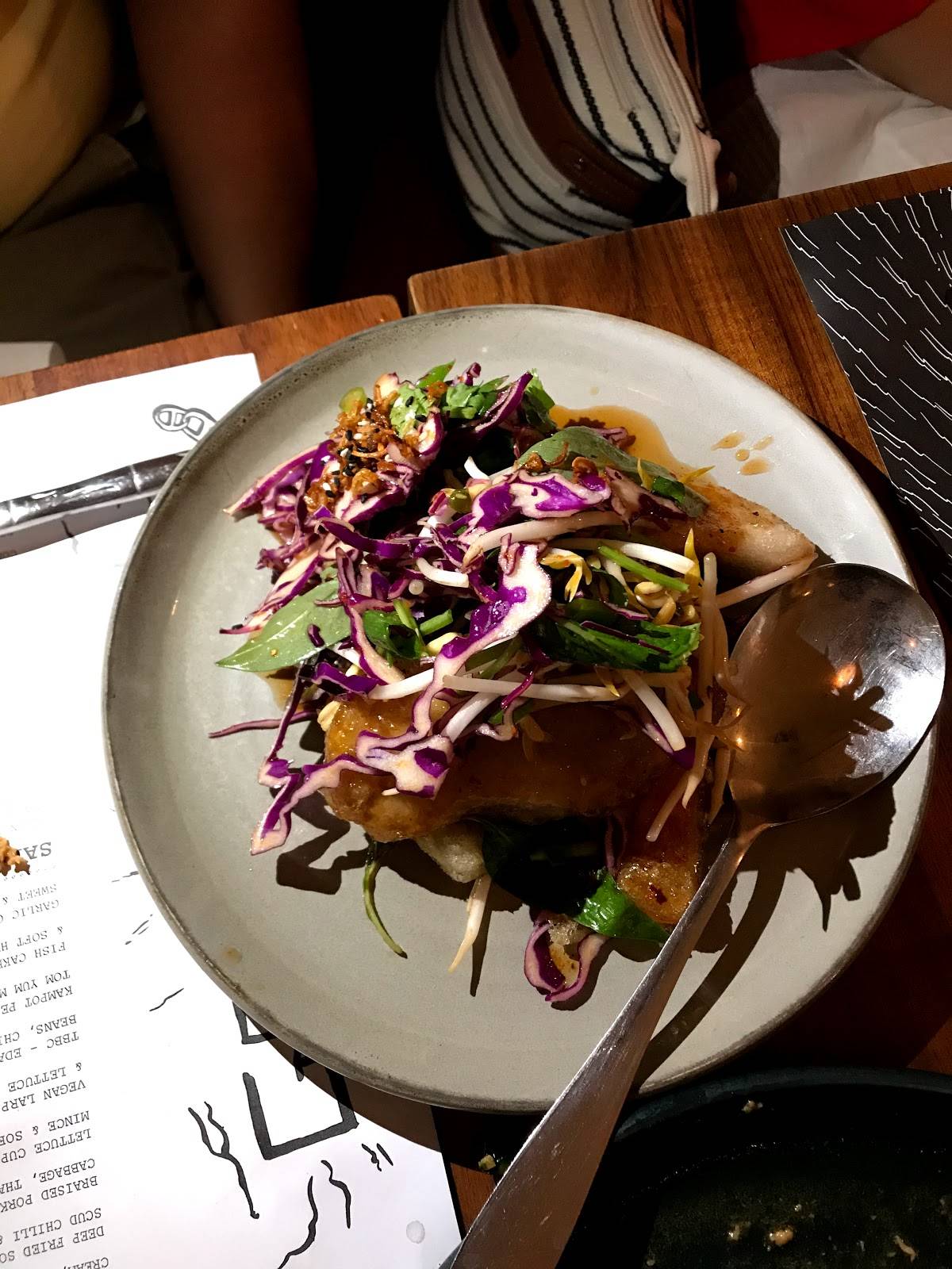 Menu at Golden Boy restaurant, Adelaide