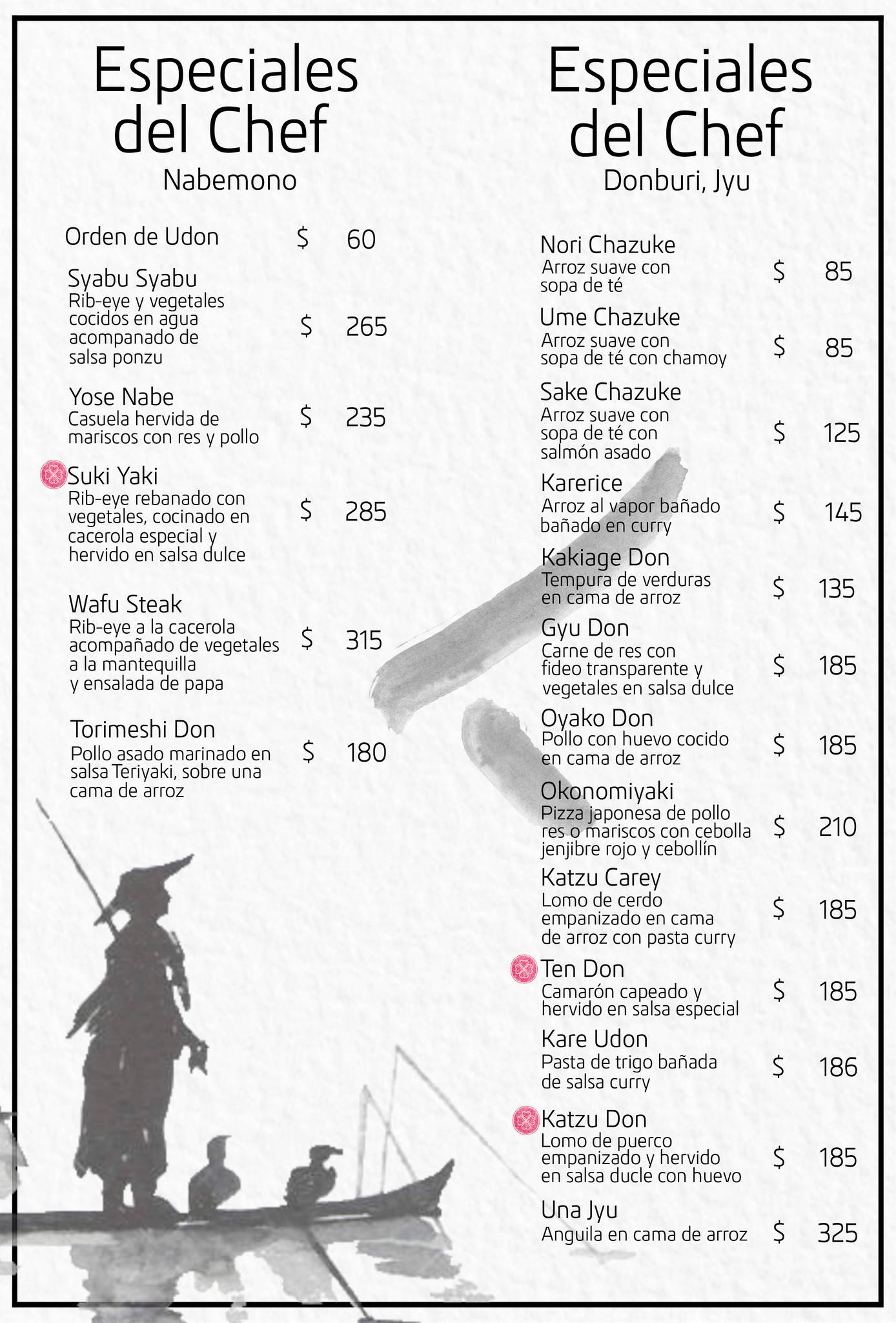 Carta del restaurante Yotsuba Sushi Norte, Aguascalientes, Plaza Privilege