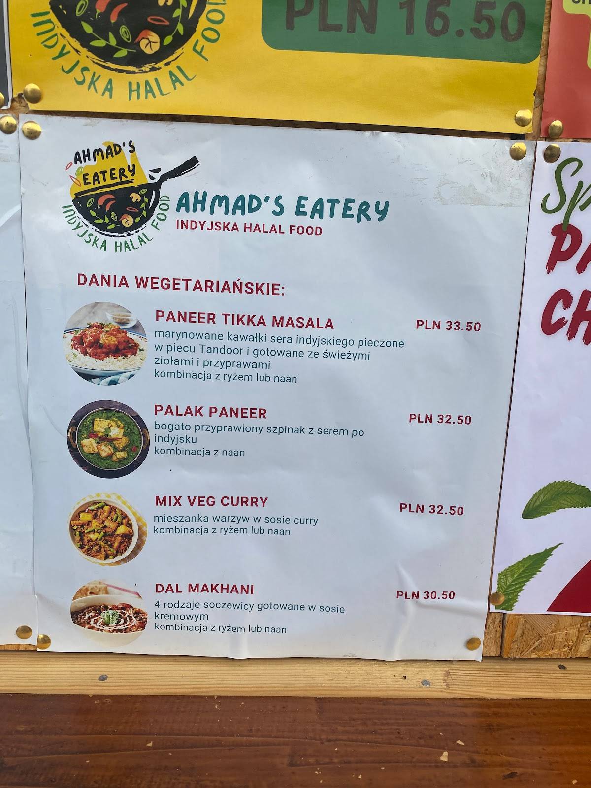 Menu at Ahmad Eatery (Halal Food Ownly) restaurant, Kraków