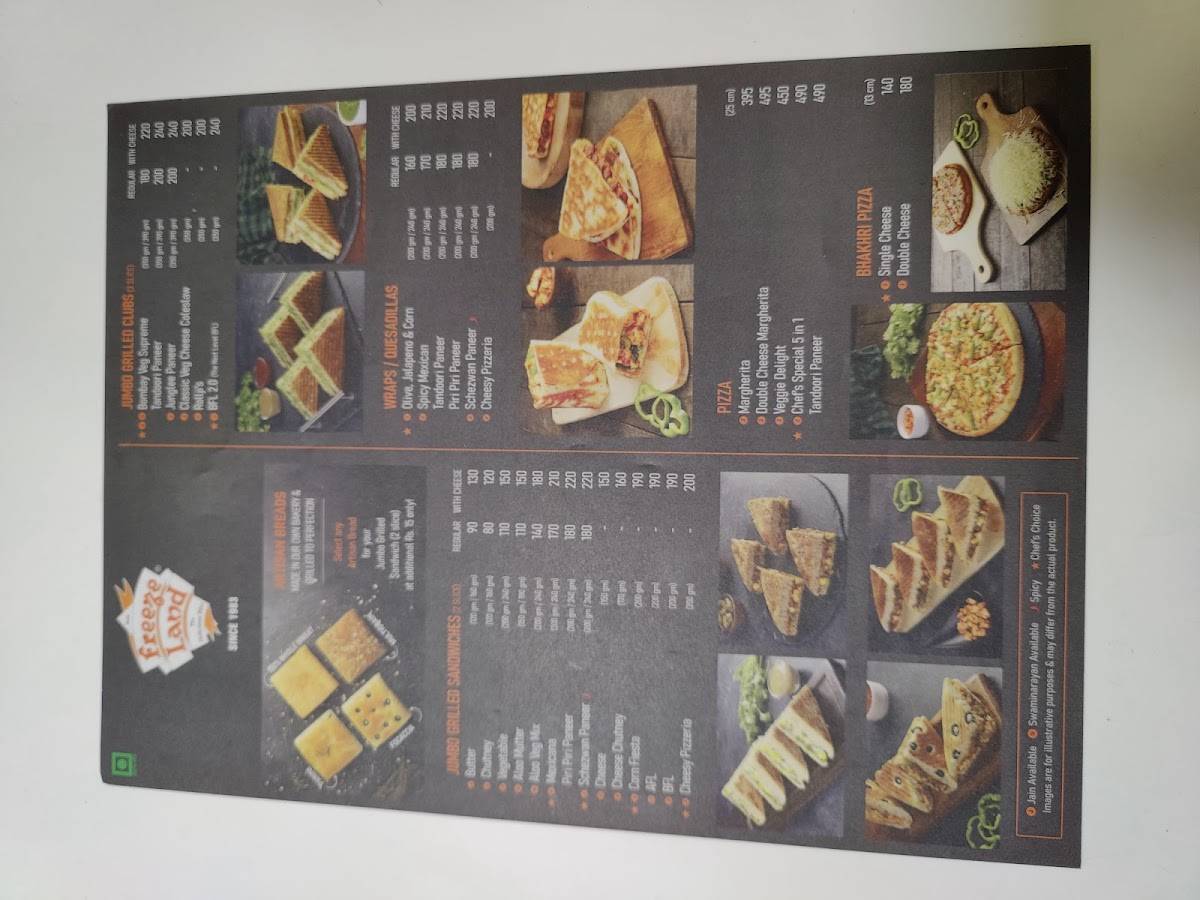 Menu at New Freezeland, Ahmedabad, 3H3W+RRR
