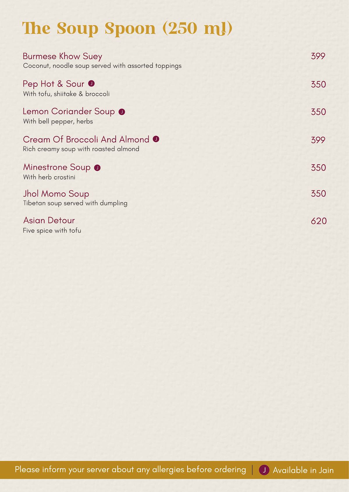Menu at Pep House, Ahmedabad