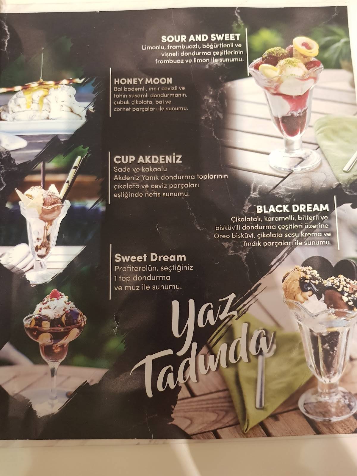 Menu at Akdeniz Dondurma, Antalya, Balbey Mah. Sehit Binbasi Cengiz ...