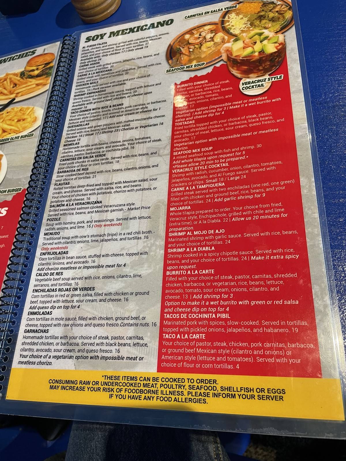 Menu at Al Fuego Grill & Bar, New Buffalo