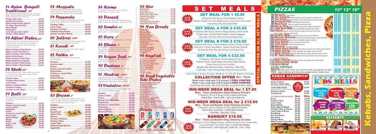 Menu at Al Habib Takeaway restaurant, Rochdale