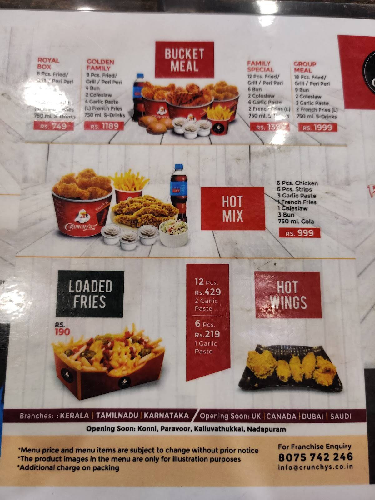 Menu at Albaik Fried Chicken, Thodupuzha