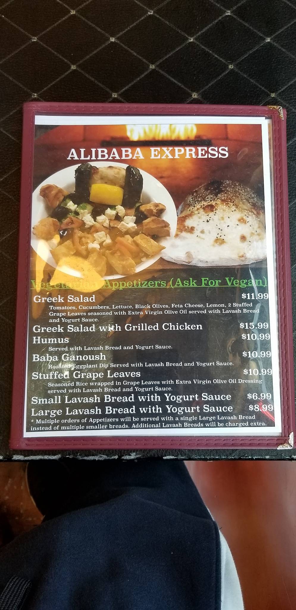 Menu at Ali Baba Express restaurant, Lake George