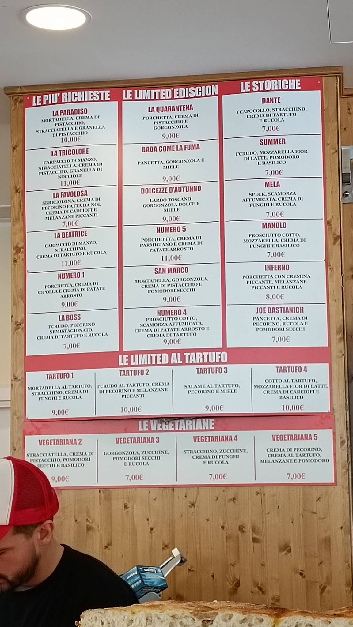 Menu da All'Antico Vinaio ristorante, Torino
