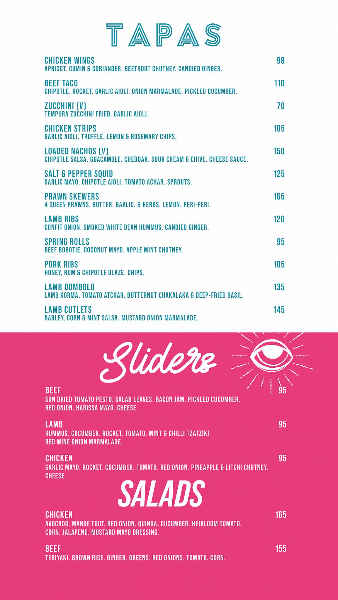 Menu at Altar Bar, Randburg