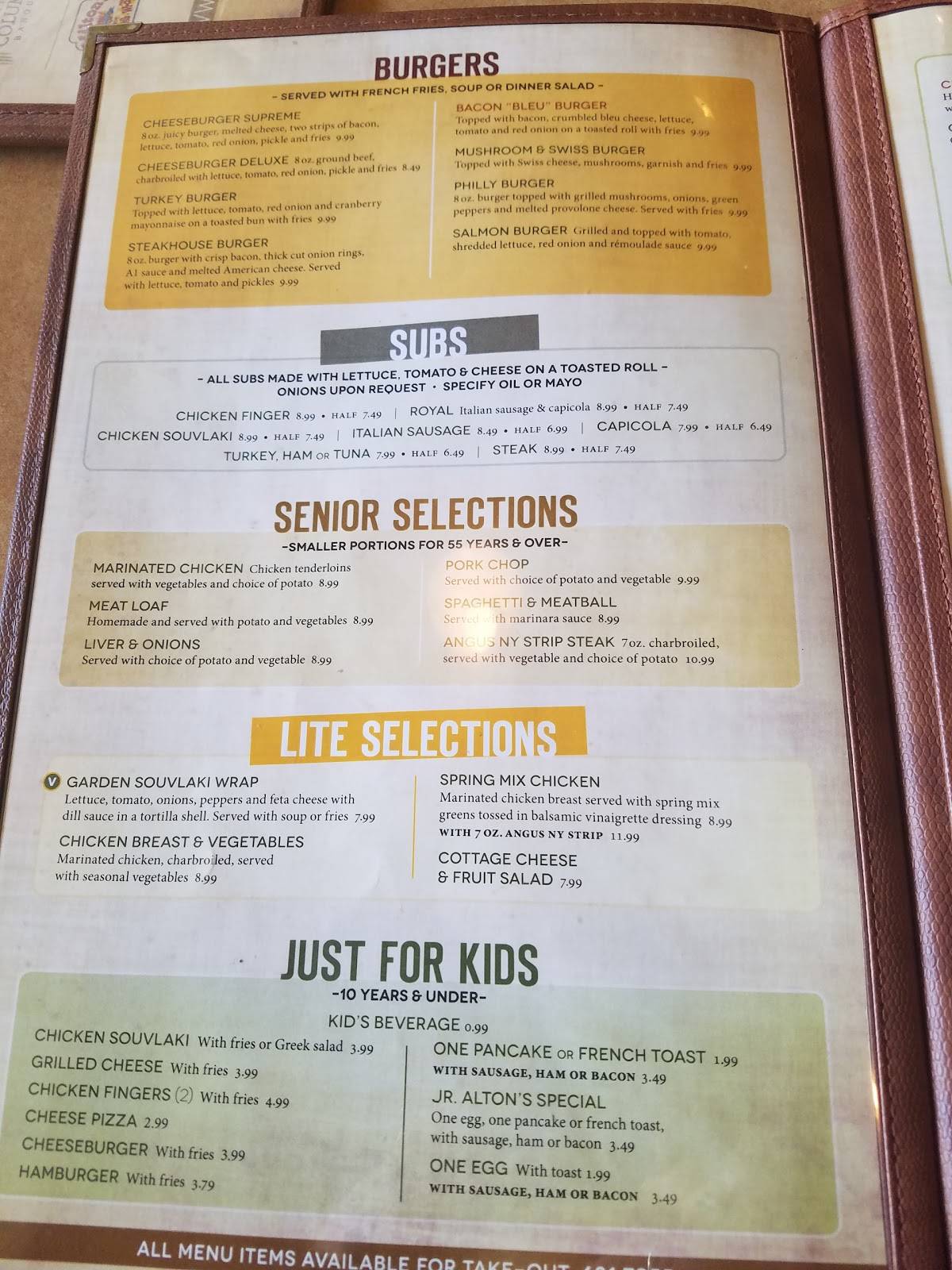 Menu at Alton's Restaurant - Cheektowaga, Buffalo, Walden Ave