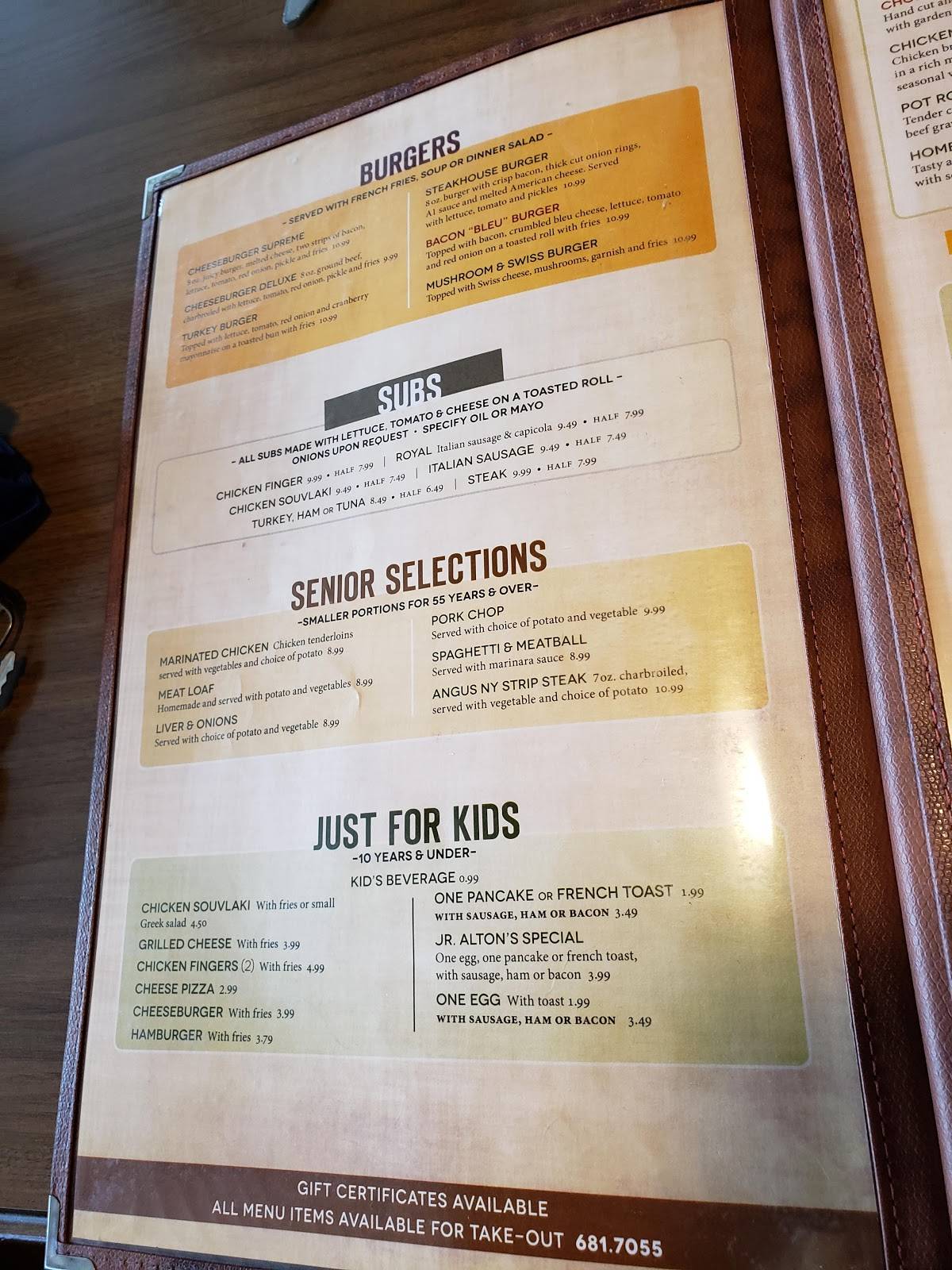Menu at Alton's Restaurant - Cheektowaga, Buffalo, Walden Ave