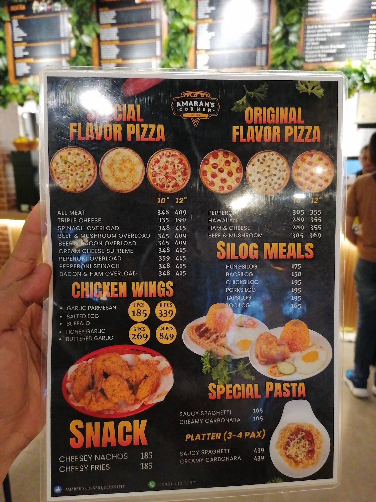 Menu at Amarah's Corner Quezon City restaurant, Quezon City