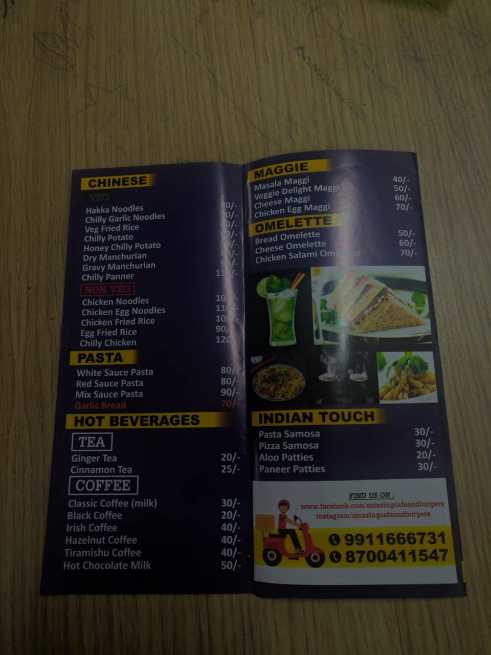 Menu at Amazing Café and Burgers, Greater Noida