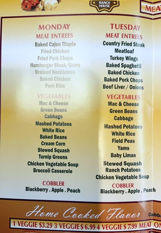 Menu at American Ranch House restaurant, Tarrant, Pinson Valley Pkwy