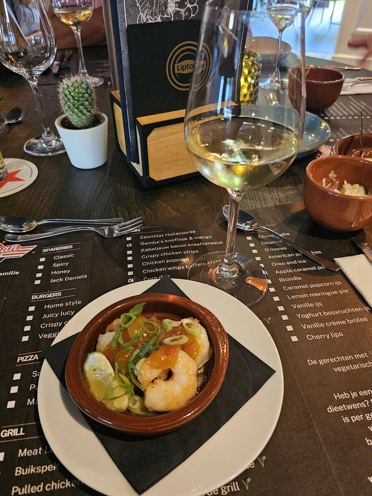 Menu at American Tapas, Nijmegen