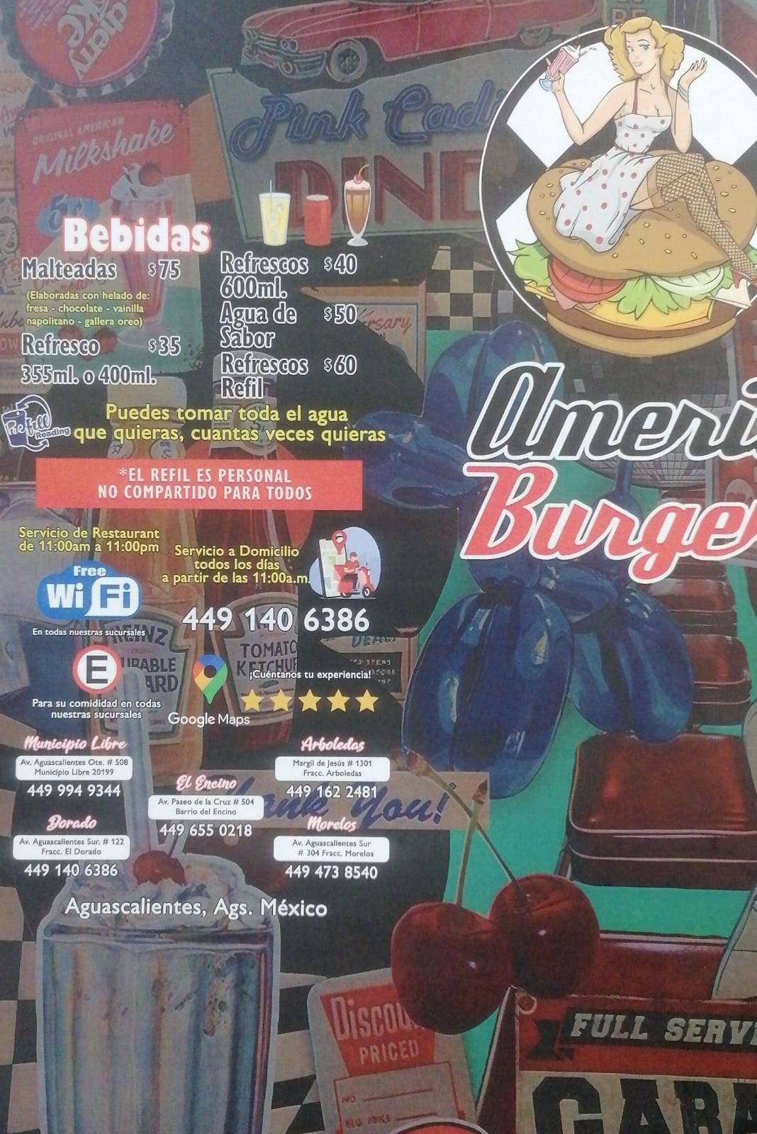 Carta del restaurante Amerix Burger Suc. El Dorado, Aguascalientes
