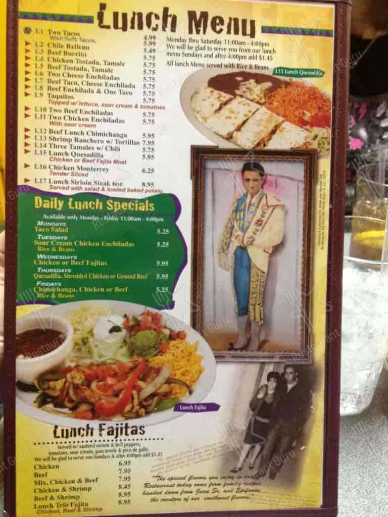 Menu at Amigo Juan restaurant, Atlanta, 601 US-59