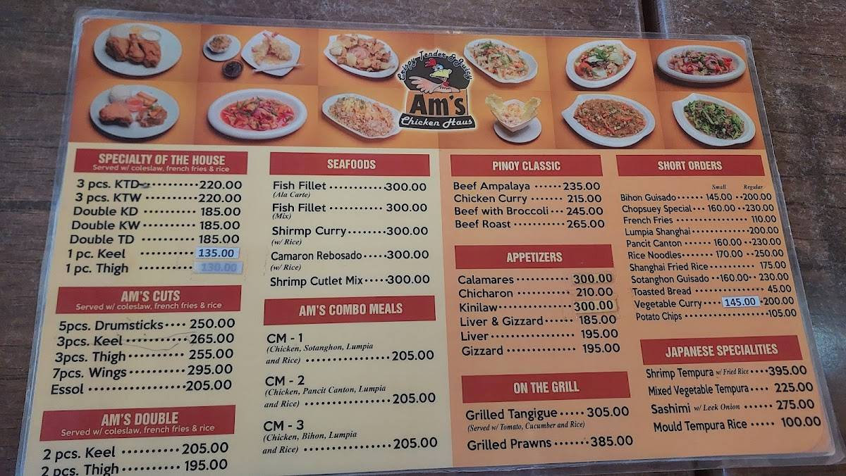 Menu at Ams Chicken Haus, Inc. restaurant, Iligan City