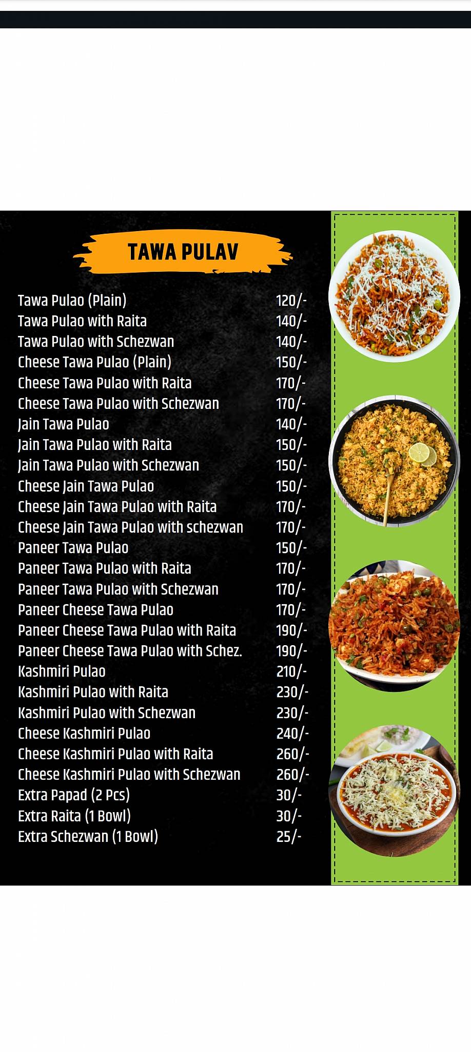 Menu at Amul Tadka Pavbhaji & Snacks Corner, Thane