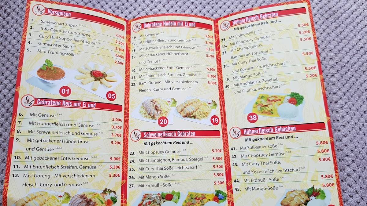 Menu au An Du Imbiss restaurant, Naumbourg