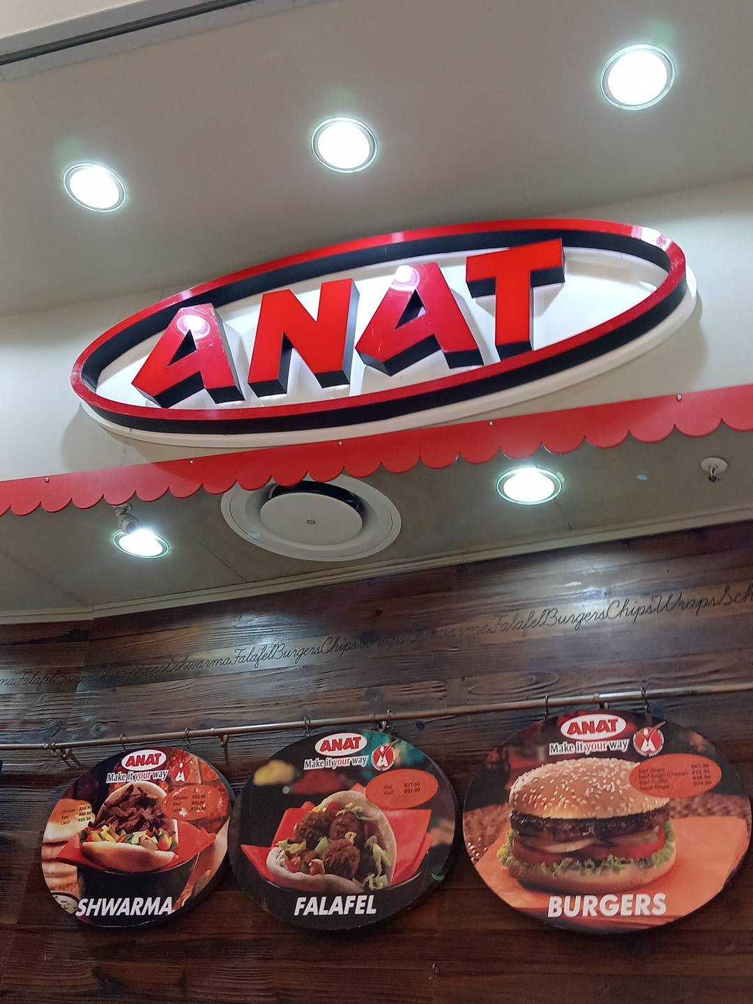 Menu at Anat Mall of Africa restaurant, Midrand, Shop 1240