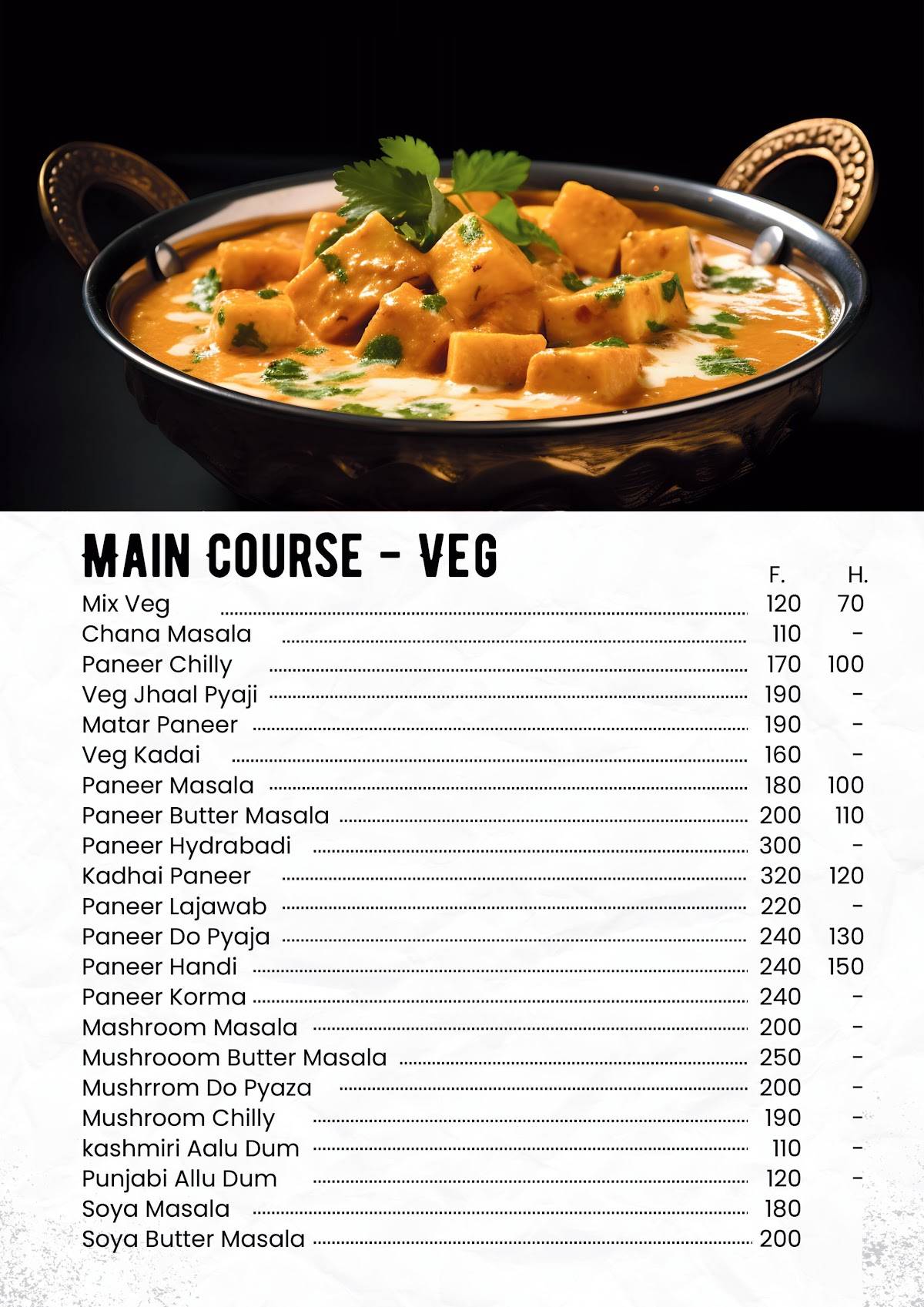 Menu at The Curve cafeteria and Restro Andal, Andal