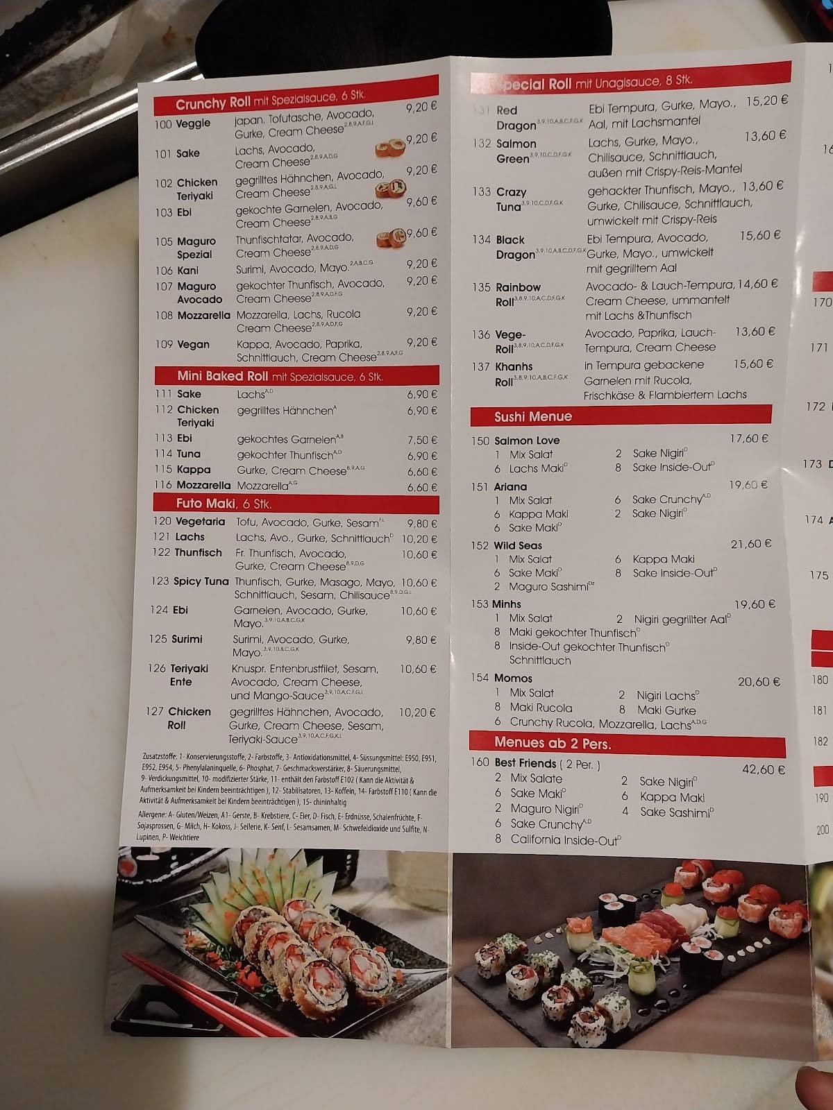 Speisekarte von Anh Béo restaurant, Lemgo