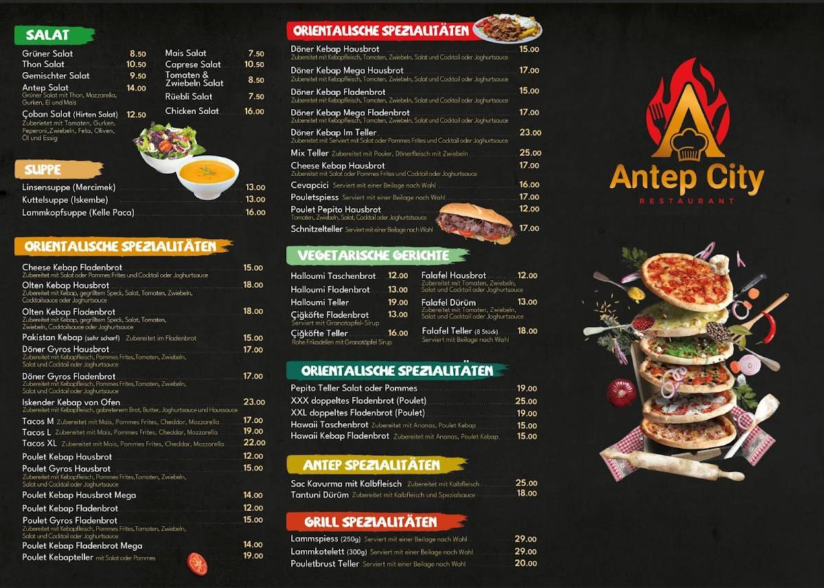 Speisekarte von Antep City Restaurant, Olten