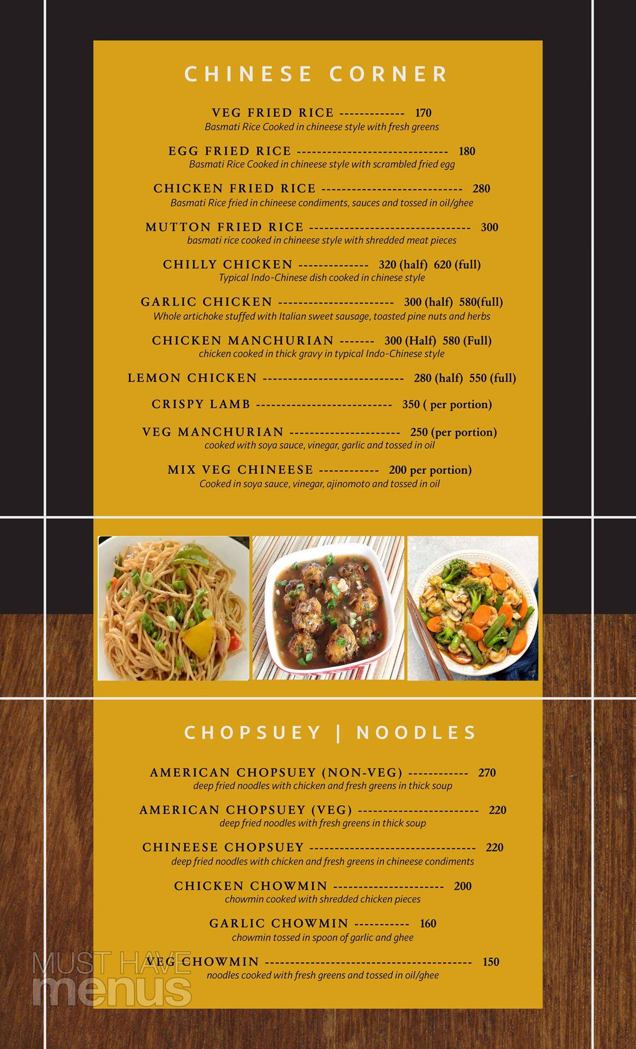 Menu at Arabian Barbecue Restaurant, Srinagar, main road near Bemina ...