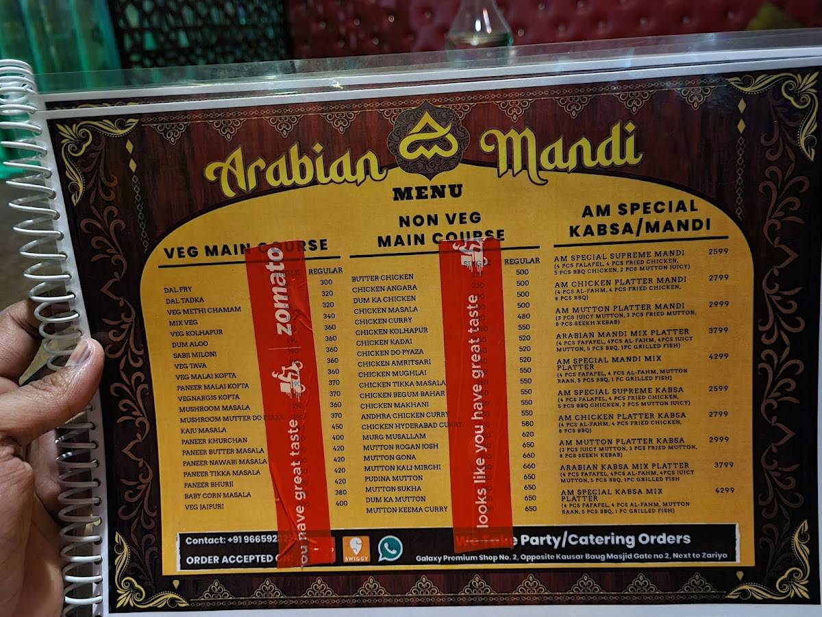 Menu at Arabian Mandi - Best Hyderabadi Restaurant, Pimpri-Chinchwad ...